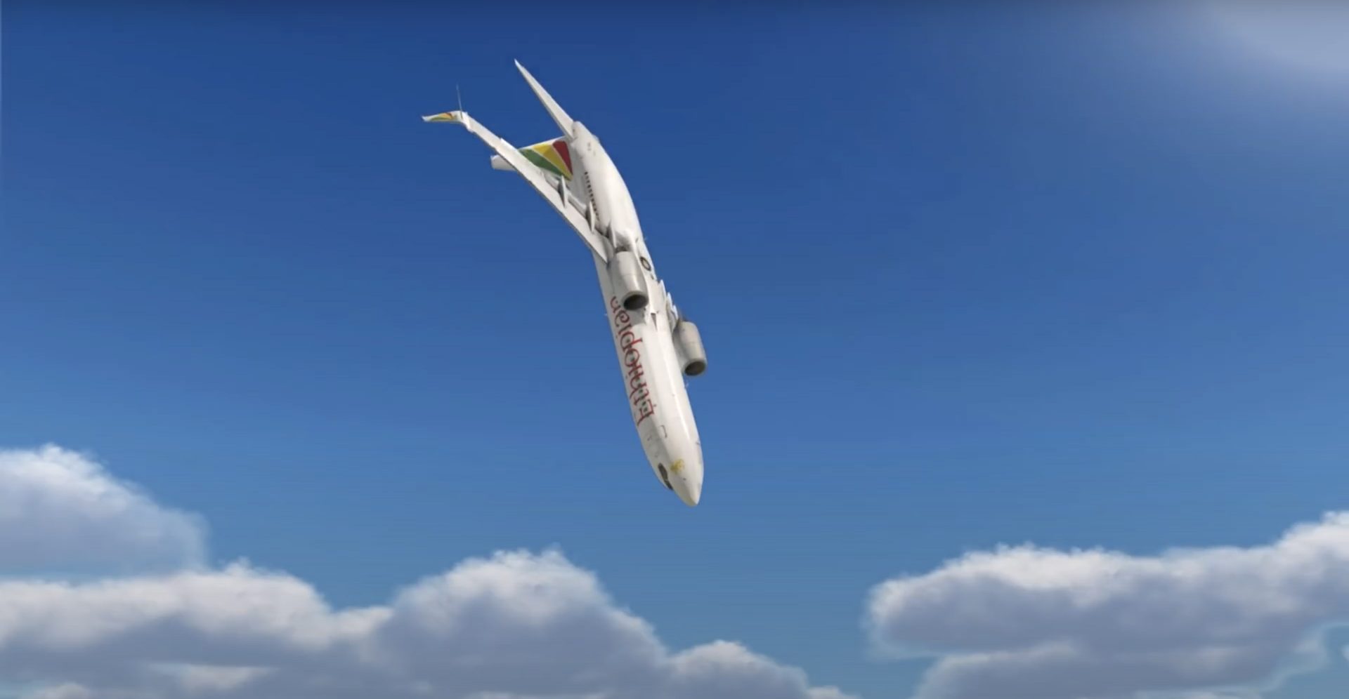 Simulated image of the Ethiopia Airlines B737 MAX crash after takeoff ...